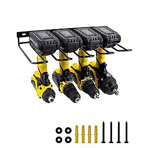 WellMall Power Tool Organizer Holder - Wall Mount Style for Power Tool Drill as Heavy Duty Tool Shelf & Tool Rack with Compact Design, Great as Tool Utility Shelves & Great as Gifts for Him Men