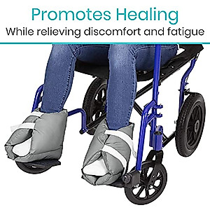 Xtra-Comfort Heel Protector Cushion (Pair) - Foot Boot for Swollen Feet, Sore Ankles, Pressure Ulcers, Sleeping and Recovering Post Surgery - Elevator Leg Rest Protection for Pain Relief - Washable