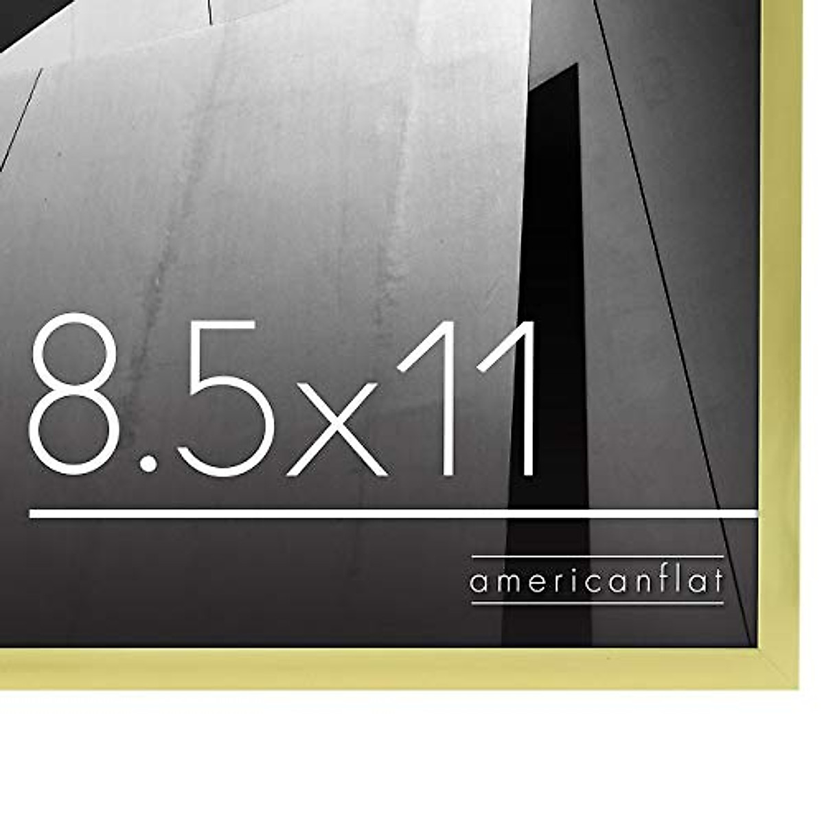 Americanflat 8.5x11 Picture Frame in Gold - Thin Border Photo Frame with Shatter Resistant Glass - Horizontal and Vertical Formats for Wall and Tabletop