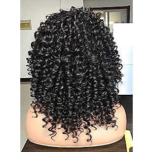 CiCi Short Curly Wigs For Black Women With Bangs Afro Short Kinky Curly Big Bouncy Hair Wig 12inch in Front 14 inch Back