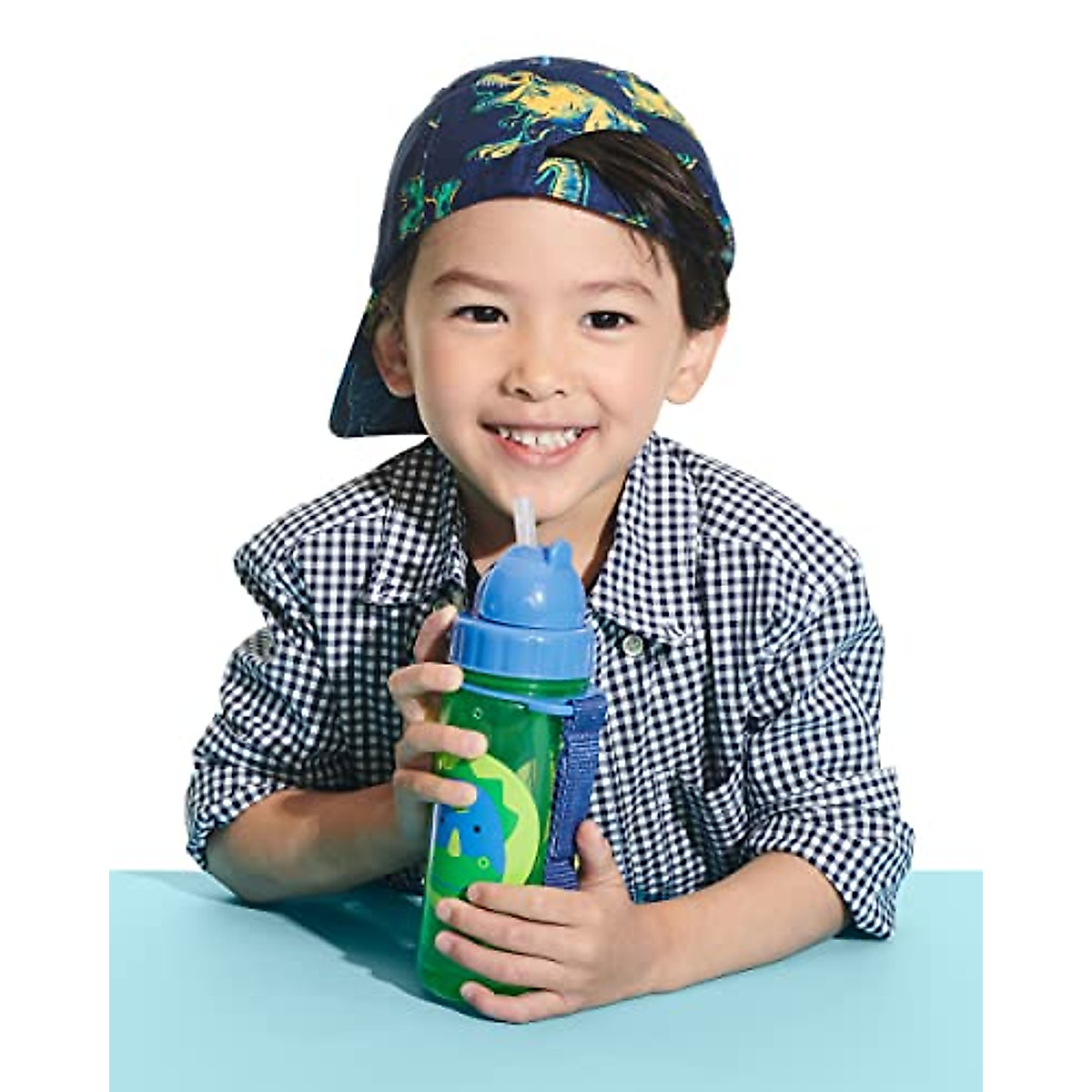 Skip Hop Toddler Sippy Cup with Straw, Zoo Straw Bottle 13 oz, Dino