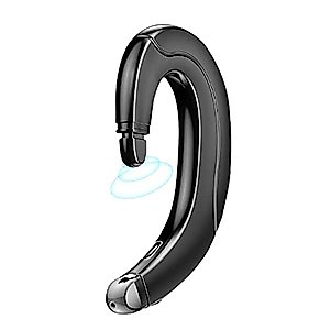 Ear Hook Bluetooth Headset V5.0 with Mic, Lightweight Painless Singel Ear Wireless Earphones 5 Hrs Playtime for Android Phones/iPhone X/8/7/6, Non Bone Conduction Headphone with Ear Plug