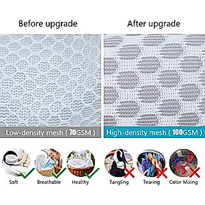 Plusmart Large Mesh Lingerie Bags for Laundry, Bra Washing Bag for Washing Machine/Washer, F to G Cup, 3 Pack White