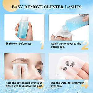 QUEWEL 10ML Lash Clusters Overnight Seal Long-Lasting Mild Formula Cluster Lashes Seal +Lash Clusters Glue Remover 150ml Cluster Lashes Remover for DIY Lash Extensions