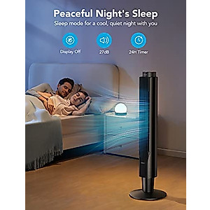 GoveeLife Smart Tower Fan 2023 Upgraded, 42 Inch WiFi Fan with Aromatherapy and Temp Sensor, Oscillating Fan with 8 Speeds 4 Modes up to 25ft/s, 24H Timer Fan Tower, 27dB Quiet Floor Fan for Bedroom