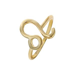 SENFAI 12 Zodiac Sign Constellation Finger Ring Horoscope Astrology Disc Ring(Leo 1)