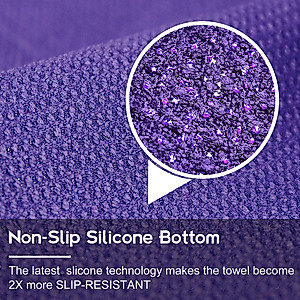 Heathyoga Hot Yoga Towel Non Slip, Microfiber Non Slip Yoga Mat Towel, Exclusive Corner Pockets Design, Dual-Grip, Sweat Absorbent, Perfect for Hot Yoga, Bikram, Pilates and Yoga Mats