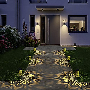 twinkya 6 Pack Small Solar Lights Outdoor Garden Decor Waterproof Decorative Solar Pathway Landscape Lights for Patio Yard Path Backyard Walkway Sidewalk Driveway Decor (6 Pack, Black)