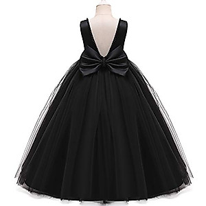 Baby Flower Girl Party Wedding Black Dress, Sleeveless Floor Length Tutu Tulle Dance Gown Infant 0-3 Months