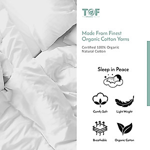 Twin Sheets - 100% Organic Cotton Twin Sheets Set, White Twin Bed Sheets, GOTS Approved, 400TC, 3 Piece Bedding Set, Soft Sateen Weave, Sabanas Twin, Deep Pocket Twin Sheets Fitted, Twin Sheets Cotton