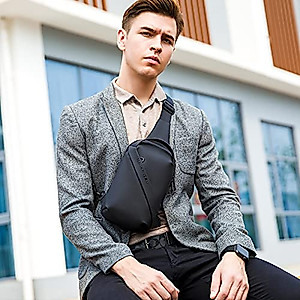 Waterproof backpack for Travel Flight Fits 17.3Inch Laptop&Men’s Crossbody Pack Fanny Pack Compact EDC Sling Bag Large Waist Bag Pack