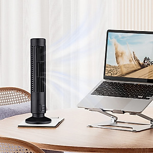 KUYYFDS Desk Fan, Tower Fan Oscillating Floor Fan Bladeless Cooling Fan Portable Vertical Conditioner for Office Home Black