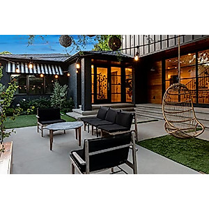 Brightech Ambience Pro – Solar Power Remote Control Outdoor String Lights with Edison Bulbs – Shatterproof, Commercial Grade LED Waterproof Patio Lights – 1W, 3,000K, Hanging, 27 ft