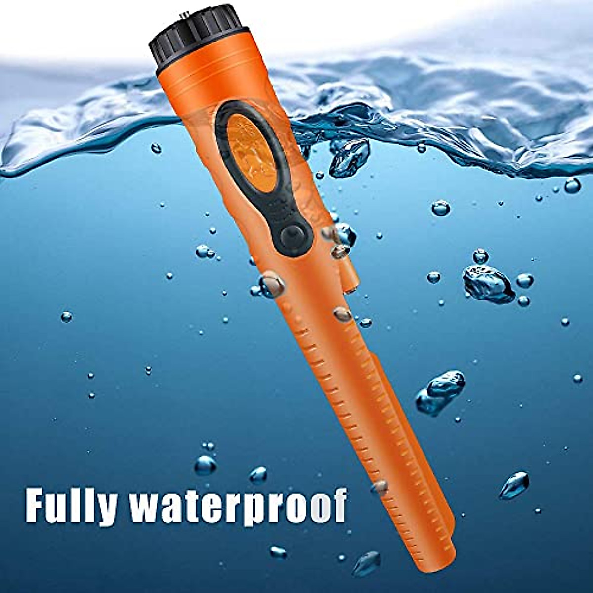 Fully Waterproof Pinpoint Metal Detector Pinpointer - 360° Search Pinpointing Finder Probe Treasure Hunting Tool Accessories for Adults and Kids (Three Mode) 2023 Hs08 Orange
