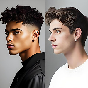 K&Q 12 Pairs Stainless Steel CZ Stud Earrings Hoop Earrings Set Huggie Hoop Ear Piercing for Woman/ Men/ Teen Girls and Boys Gift