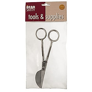 The Beadsmith Applique Scissor – 6 Inches, Duckbill Knife Edge, Angled Handle, Adjustable Tension Screw – Paddle Shape for Art, Crafting, Fabric, Thread, Needlework, Embroidery & Sewing