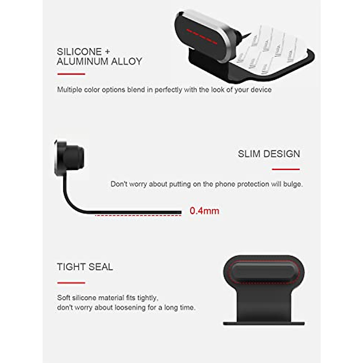 Gavemi iPhone Dust Plug Speaker Cover Kit for Phone Charging Port Protective Cover, Compatible with iPhone (Black)