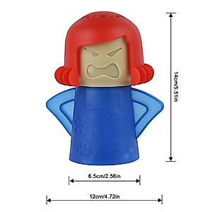 Wonnisx Angry Mama Microwave Oven Cleaner - Mom Steam Cleaner, Just Add Vinegar and Water, High Temperature Steamer Cleaning Equipment Easily Cleans the Crud in Minutes,