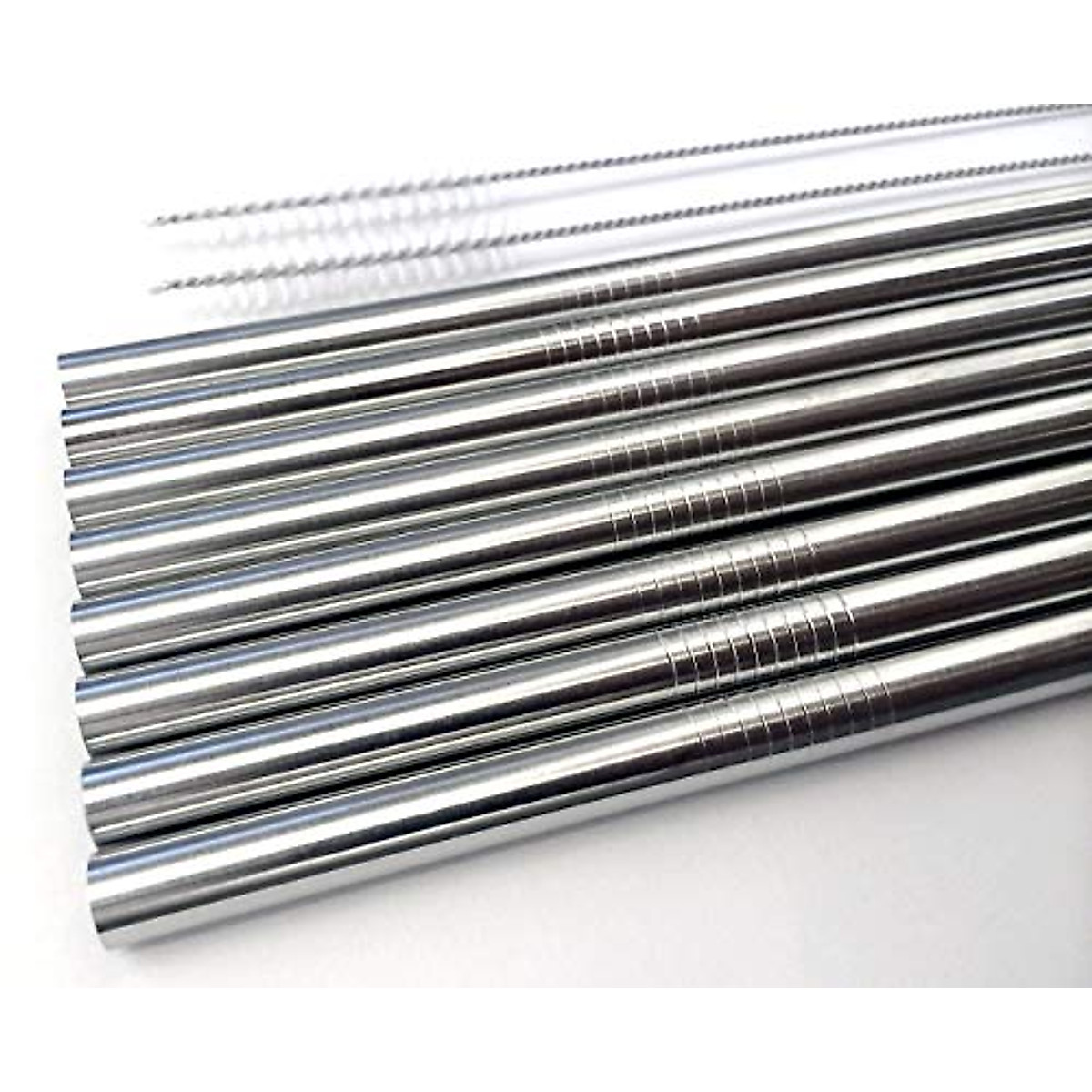 CocoStraw B00K4PP0VK 8 Large Wide Smoothie Straws/Straight Frozen Drink Straw, Stainless Steel