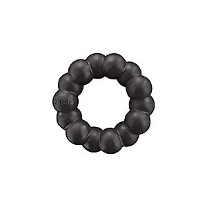 KONG - Extreme Ring - Durable Natural Rubber Dog Bone for Power Chewers, Black - for XL Dogs