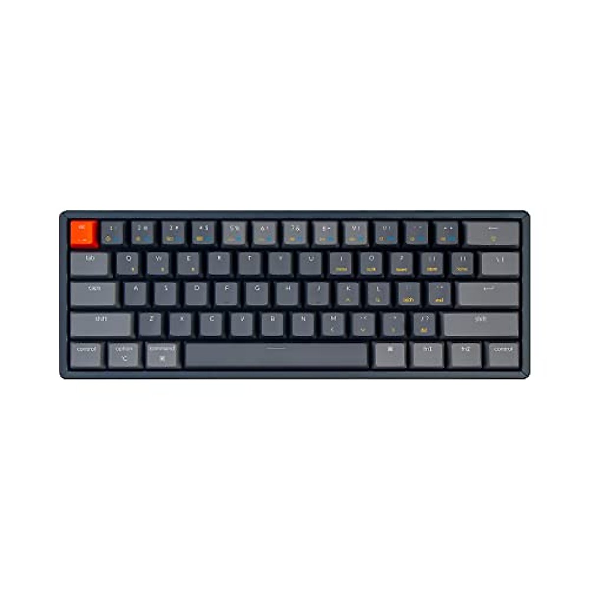 Keychron K12 60% Layout Bluetooth Wireless/Wired Hot-swappable Mechanical Keyboard with Optical Red Switch, Compact 61 Keys RGB Backlit Keyboard Aluminum Frame Compatible with Mac Windows