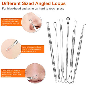 Pimple Popper Tool Kit, 15 PCS Blackhead Remover Comedone Acne Extractor Tools, Professional Sharp Stainless Skin Blemish Removal Pimple Tools with Metal Case
