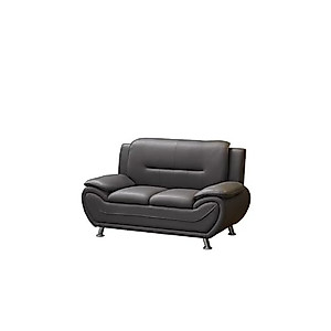 Kingway Furniture Ashely Faux Leather Living Room Loveseat - Gray