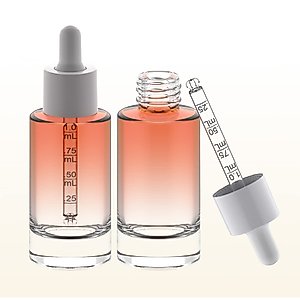 1 oz Orange Gradient Color Coated Thickened Glass Bottles for Essential Oils with Glass Eye Dropper 30 ml with Measured Pipettes for Essential Oils, Chemistry Lab Chemicals, Perfumes (2pcs, orange)