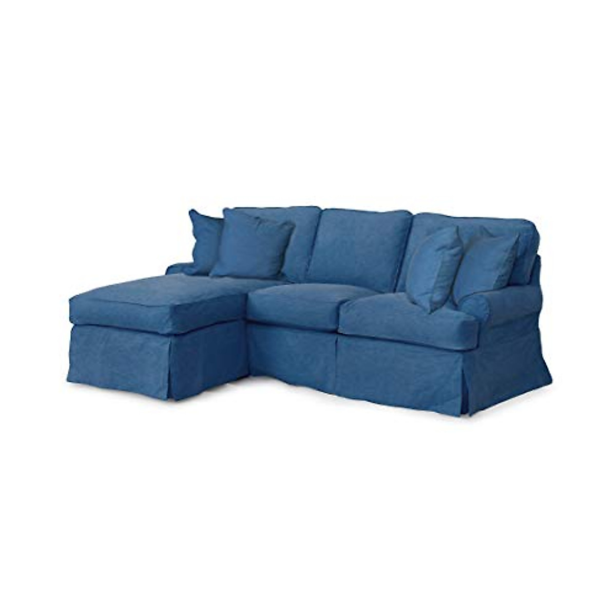 Sunset Trading Horizon Slipcovered Sleeper Sofa and Chaise, Indigo Blue