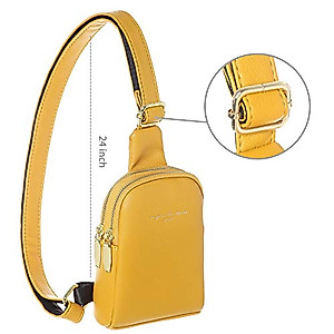 INICAT Small Crossbody Sling Bags Faux Leather Cell Phone Purse for Women(No Touchscreen-yellow)