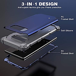 IDweel Galaxy Note 8 Case, Note 8 Case Blue for Men, 3 in 1 Shockproof Slim Hybrid Heavy Duty Protection Hard PC Cover Soft Silicone Rugged Bumper Full Body Case for Galaxy Note 8, Blue