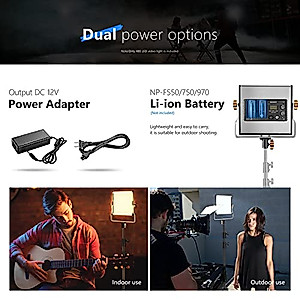 Neewer Dimmable Bi-Color LED with U Bracket Professional Video Light for Studio, YouTube Outdoor Video Photography Lighting Kit, Durable Metal Frame, 480 LED Beads, 3200-5600K, CRI 96+