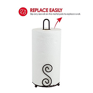 Home Basics PH10655 14 Inch Bronze Color Paper Towel Holder