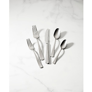 Lenox French Perle Scallop Piece Flatware Set, 65 Count, Metallic