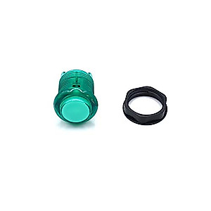 Arcity 8 Pcs Arcade LED Push Buttons Illuminated Light 6 × 30mm Buttons + 2 × 24mm Buttons with Built-in Microswtich for Arcade Machine Video Game Console DIY Jamma MAME Raspberry Green New