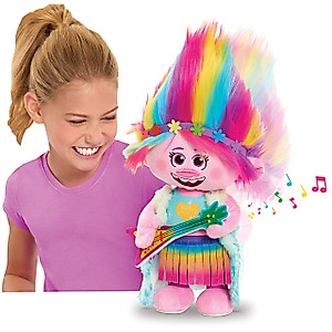 Just Play DreamWorks TrollsTopia Dancing Poppy Feature Plush, Kids Toys for Ages 3 Up
