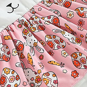 Easter Baby Girl Outfit Romper Bunny Bodysuit Sleeveless Ruffled Jumpsuit Dress Baby Girls Summer Clothes (Dress Pink, 3-6 Months)