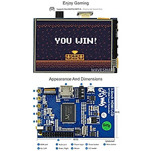 Waveshare Resistive Touch Screen IPS HDMI LCD in 3.5inch Compatible with Raspberry Pi 4B/3B+/3B etc. Series Boards Supports PC