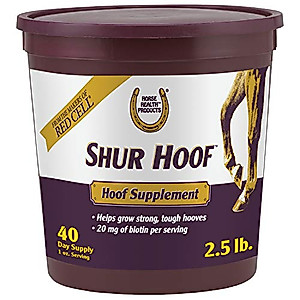 Horse Health Shur Hoof Hoof Supplement for Horses, Helps Grow Strong, Tough Hooves, 2.5 Pound, 40 Day Supply