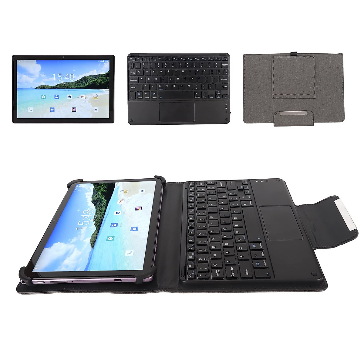 Tablet 10. 1 Inch, Dual Speaker FHD Tablet 2 in 1 with Keyboard for Android 12 for Reading (US Plug)