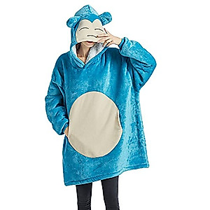 Women's Cartoon Anime Blanket Halloween Costumes Oversized Wearable TV-Blanket Sherpa Sweatshirt Adult One Size