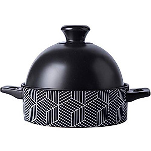 MYYINGBIN 1.3 Liter Moroccan Tagine Slow Cooker Clay Casserole Suitable for Electric Steamer Oven Dishwasher Disinfection Cabinet Microwave Oven Open Flame