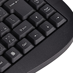 Dilwe Compact Gaming Office Keyboard, 87 Key Wired Mini USB Interface Desktop Computer Mute Ultra Thin Keyboard Multimedia Keyboard Quiet Clicks(Arabic)