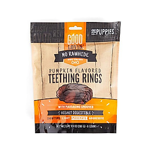 Good Lovin' Rawhide-Free Pumpkin Puppy Ring Dog Treats, 9.9 oz., Count of 8