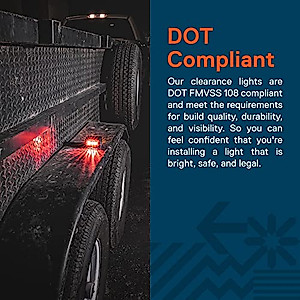 TRUE MODS 2pc 7" Amber + Red LED Trailer Fender Light Set [DOT Approved] [SAE P2] [IP67 Waterproof] Trailer Clearance Marker Lights for Boat Utility Trailer Hauler Car