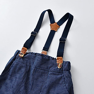 FAXSON Little Boys Gentleman Outfit Baby Boys Long Sleeve Bow Tie Shirts+Suspenders Pants Suits(Yellow,120/5T)