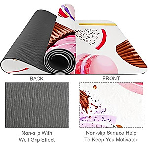 Yoga Mat, Yoga Mats for Home Workout, Workout Mat, Exercise Mats, Pilates Mat, Ice Cream Gourmet