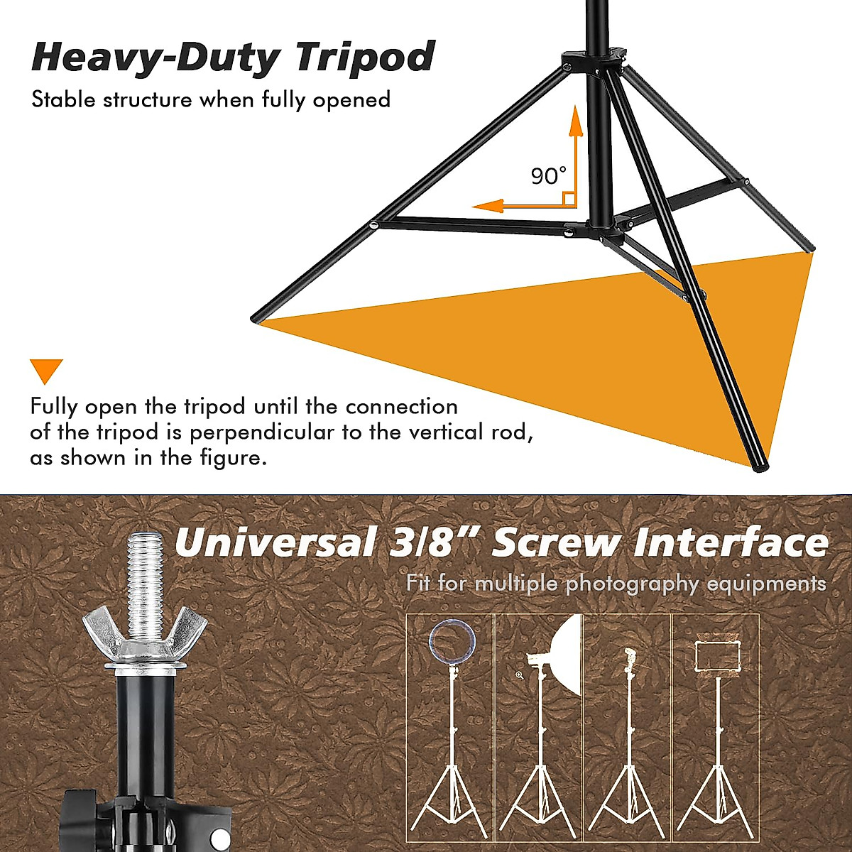 Backdrop Stand, Photo Video Studio 8.5 x10ft Adjustable Support Portable Backdrop Stand Heavy Duty for Photoshoot, Parties, Projector Screen with 2 Water Bag, 6 Backdrop Clips,6 Curtain Ring Clip