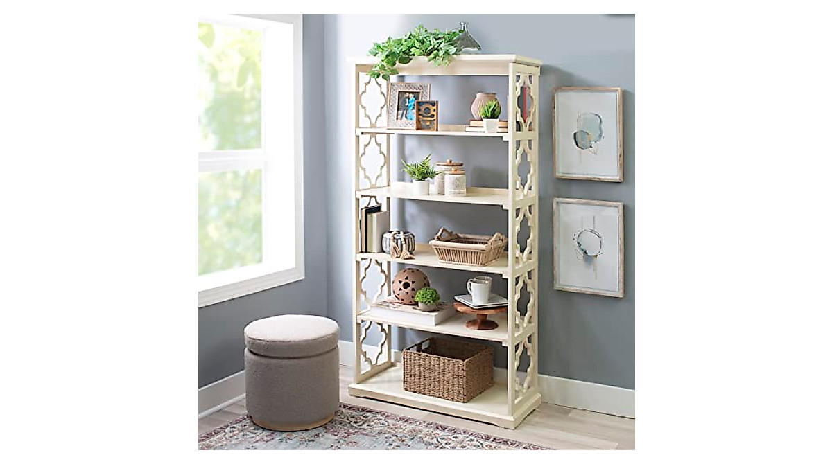 Powell Turner Bookcase in Antique White - Stylish Storage Solution