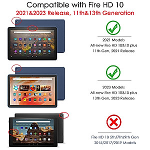 Fire HD 10 Tablet Case for Kids, Ubearkk Shock Proof Lightweight Kid-Proof Cover with Kickstand for Kindle Fire 10 Cover Amazon Fire HD 10&10 Plus 10.1" Tablet (13th/11th Generation,2023/2021 Release)